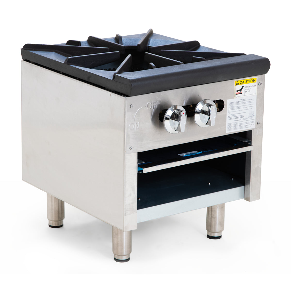 ESTUFÓN COMERCIAL DE UNA SECCION A GAS DE 3 QUEMADORES CONCÉNTRICOS — MIGSA