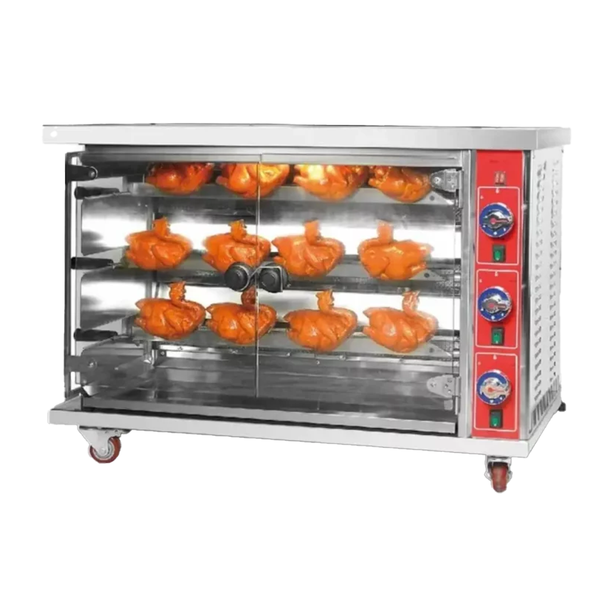 ROSTIZADOR DE POLLOS A GAS DE 3 VARILLAS (12-15 POLLOS) — MIGSA